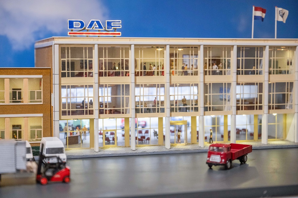 Detailed scale model of DAF main building in DAF Museum - DAF Trucks N.V.